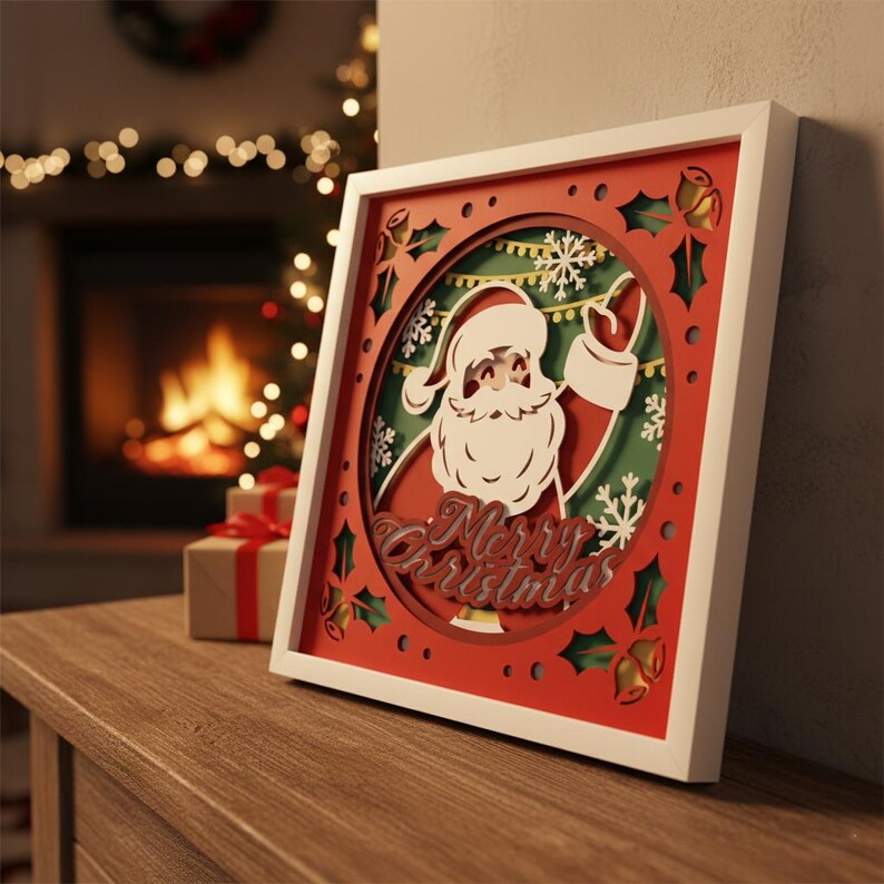 Santa Shadow Box SVG: 3D Layered Christmas Papercut (digital File) - Etsy