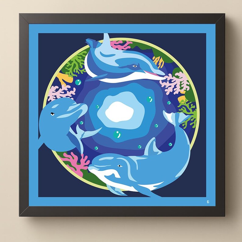 3D Dolphin Shadow Box SVG: Underwater Coral Reef Lightbox (digital Download) - Etsy