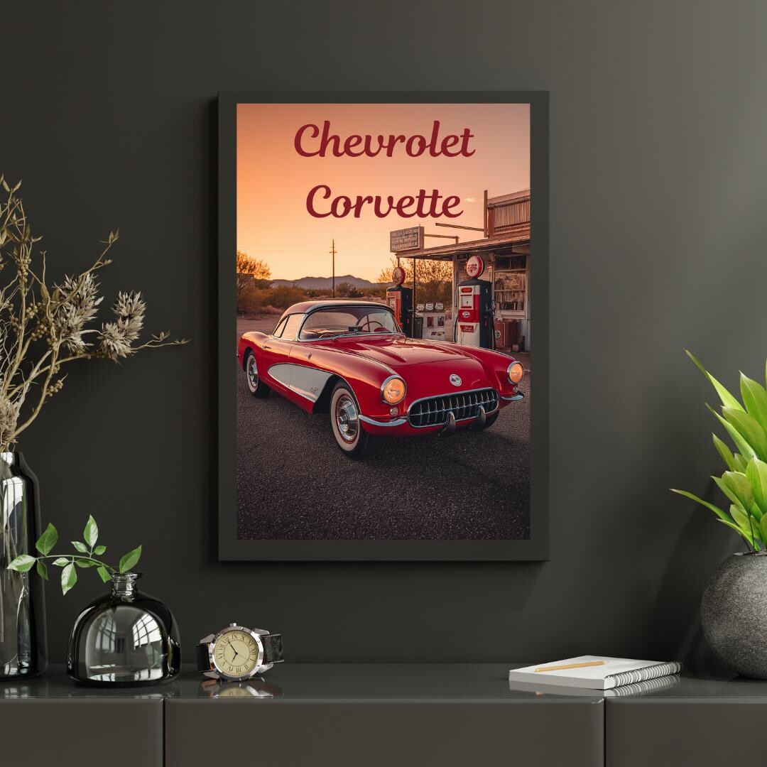 Vintage Chevrolet Corvette Poster: Automotive Wall Art - Etsy