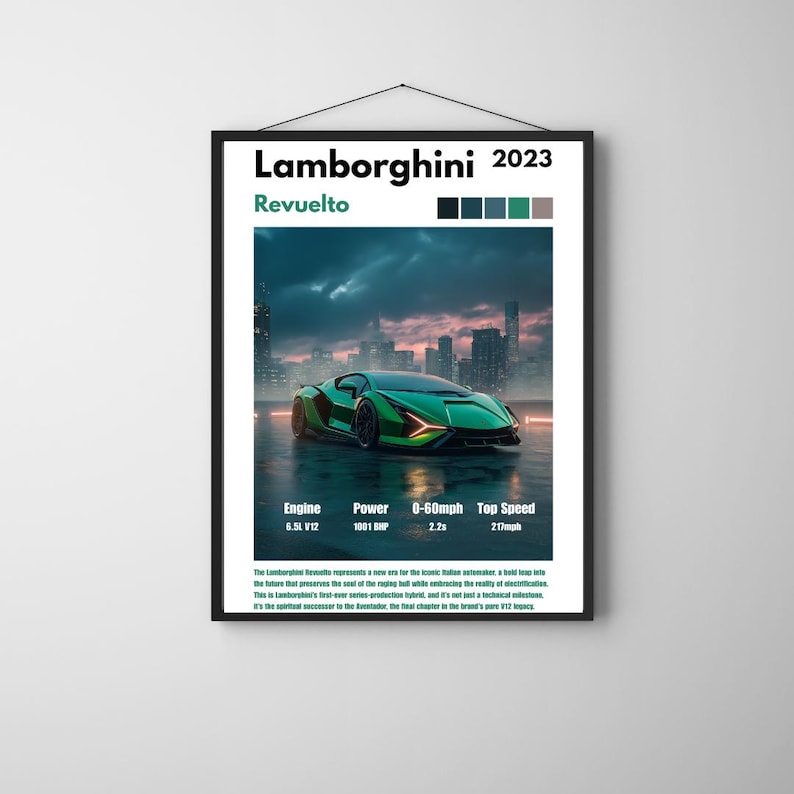 Lamborghini Revuelto Poster: Glossy Supercar Wall Art - Etsy