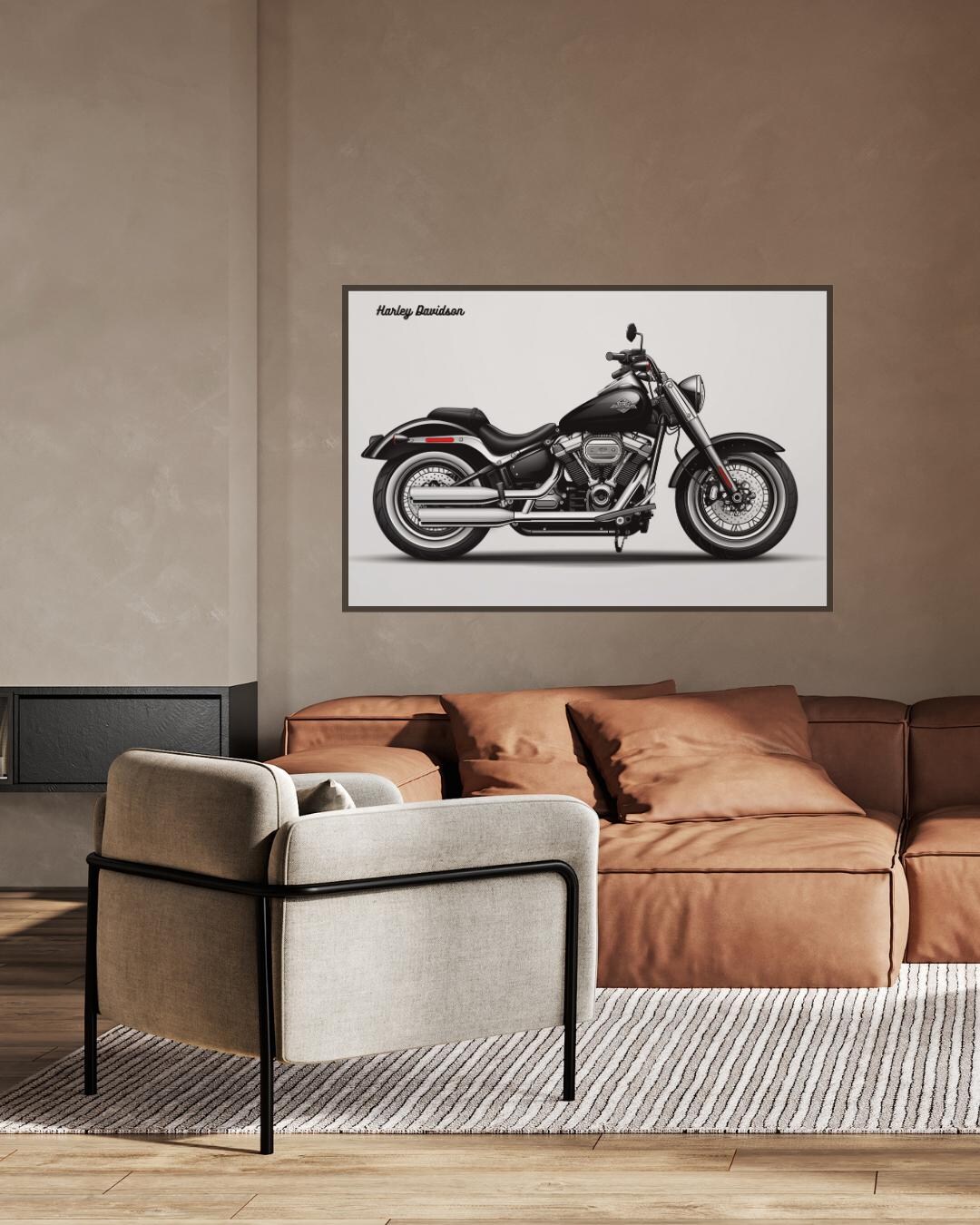 Harley-davidson Motorcycle Poster | Vintage Biker Garage Decor - Etsy