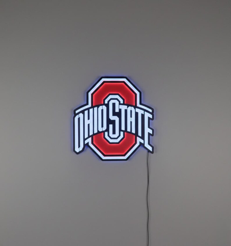 Ohio State Buckeyes LED Metal Wall Sign: Game Room Decor, Man Cave ...