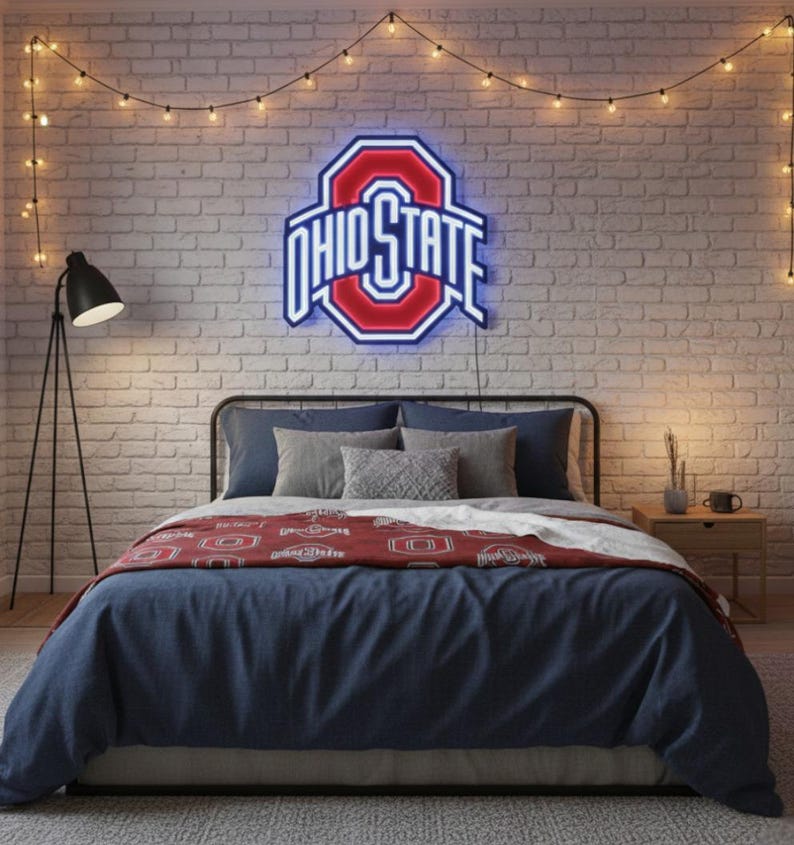 Ohio State Buckeyes LED Metal Wall Sign: Game Room Decor, Man Cave ...