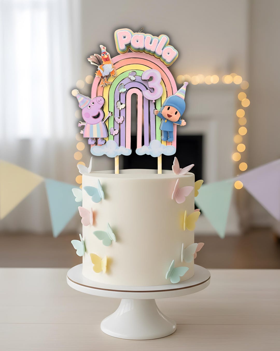 Personalized Cake Topper Inspired by Peppa Pig, Bartolito and Pocoyo ...