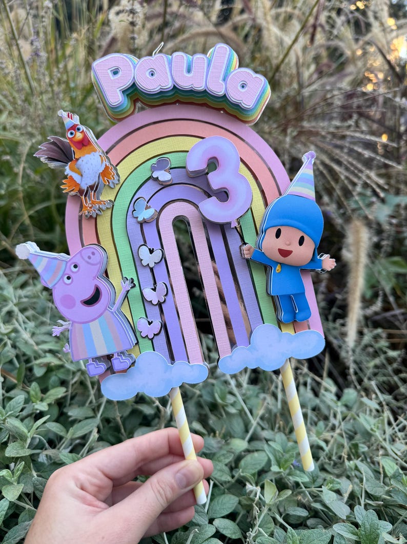 Personalized Cake Topper Inspired by Peppa Pig, Bartolito and Pocoyo ...