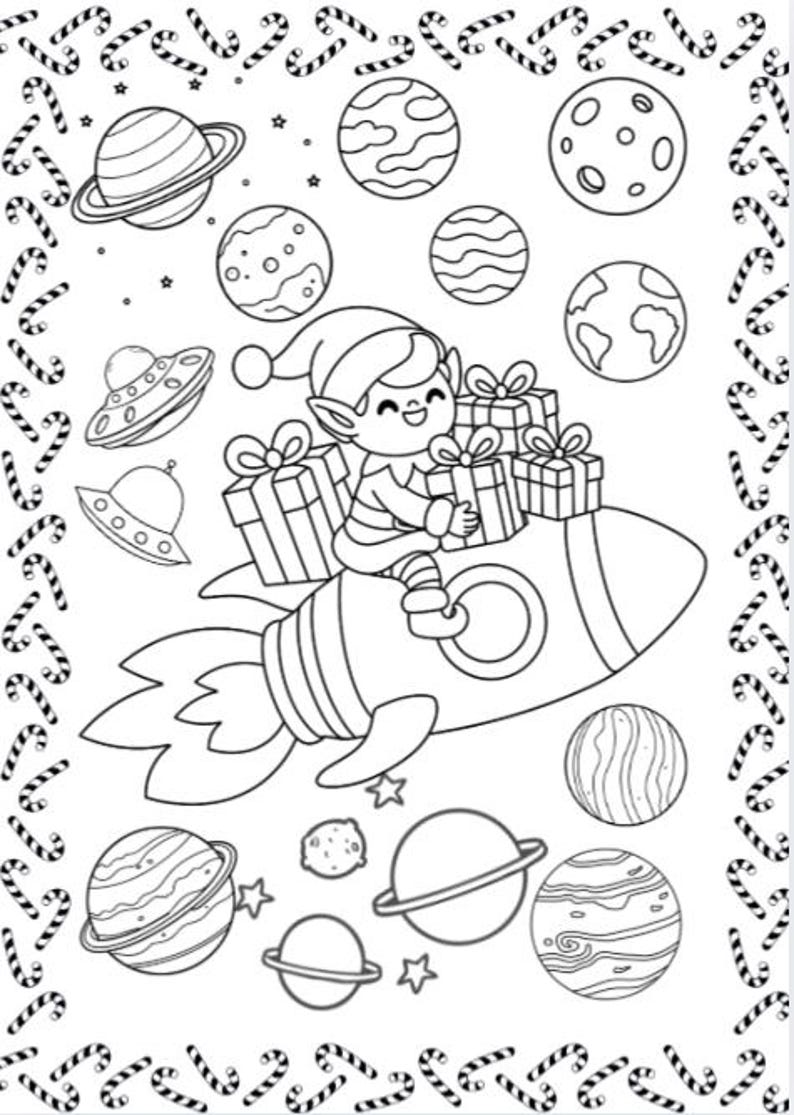 Elf Coloring Book | 50 Page Christmas Activity Pack (PDF Pattern) - Etsy