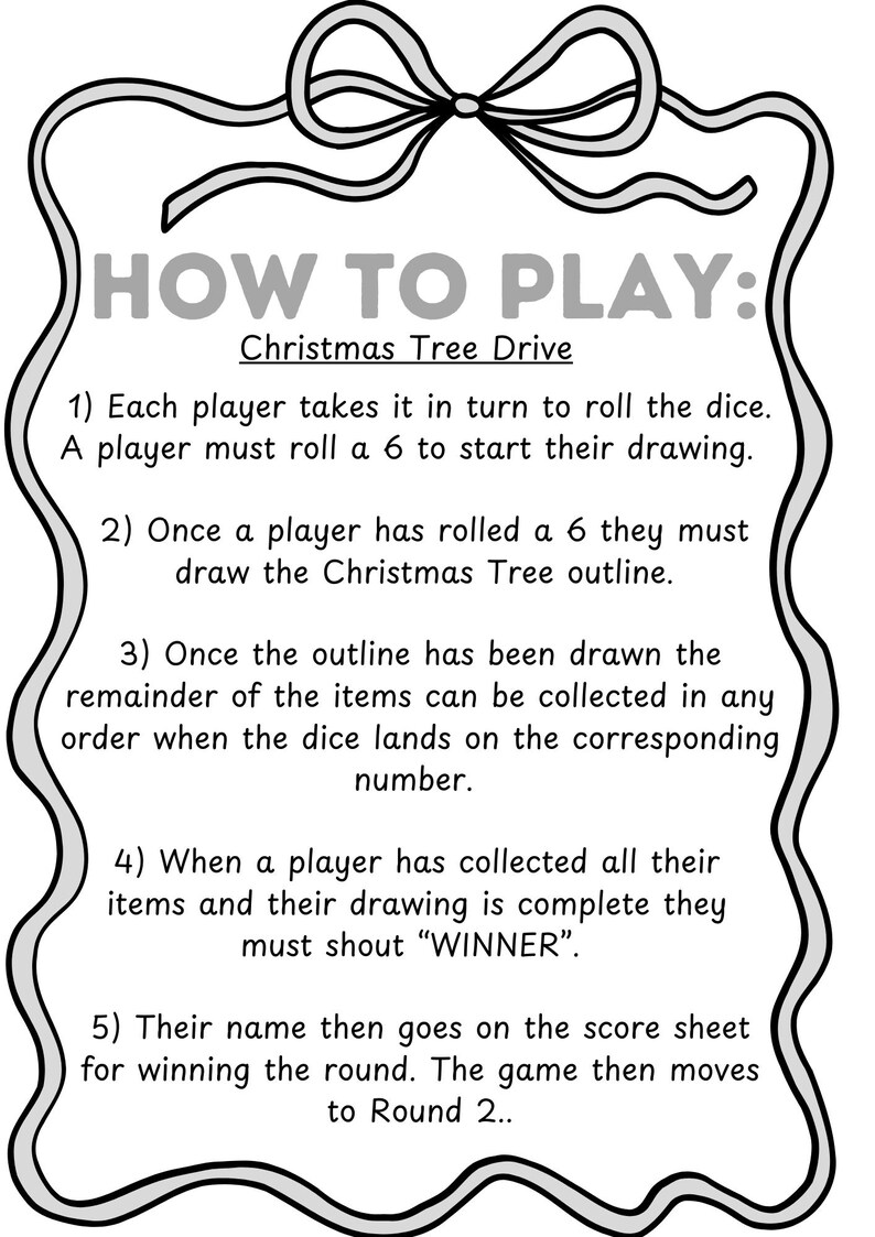 Christmas Tree Drive Dice Game – Printable Holiday Activity (PDF) - Etsy