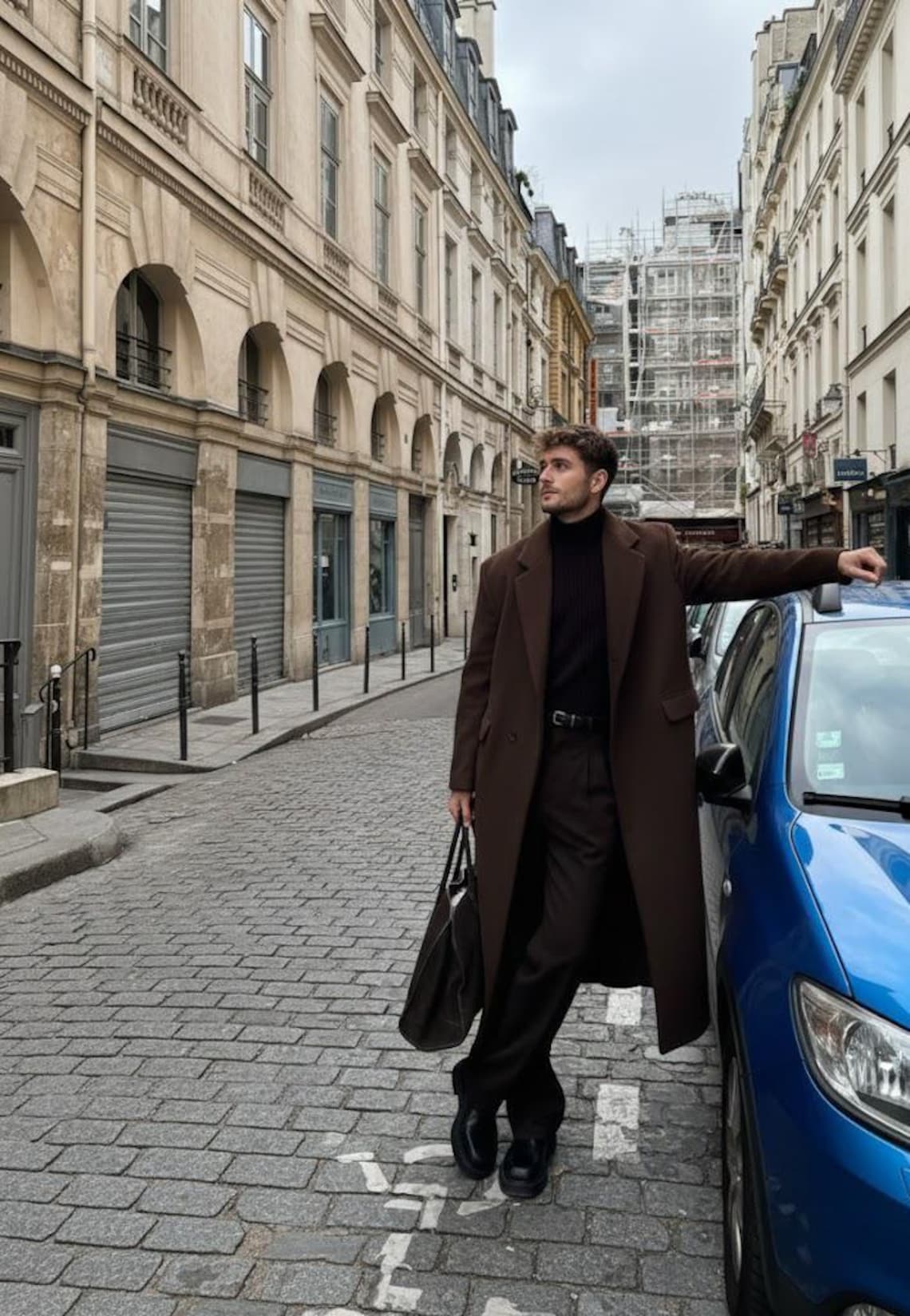 Men's Brown Melton Wool Overcoat: Knee Length Trench Coat - Etsy