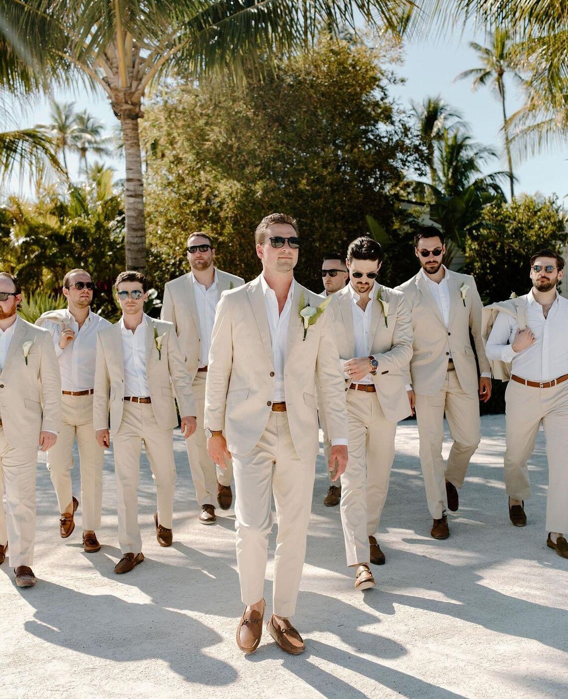 Beige Linen Suit for Men: Wedding Groomsmen Two-piece Formal Set Groom ...