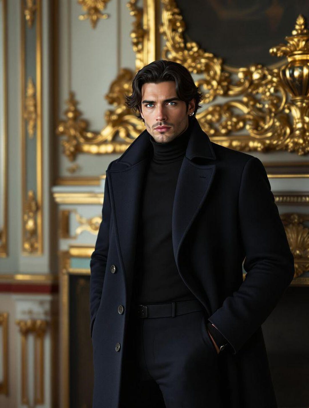Men's Black Wool Overcoat: Melton Knee-length Trench Coat - Etsy