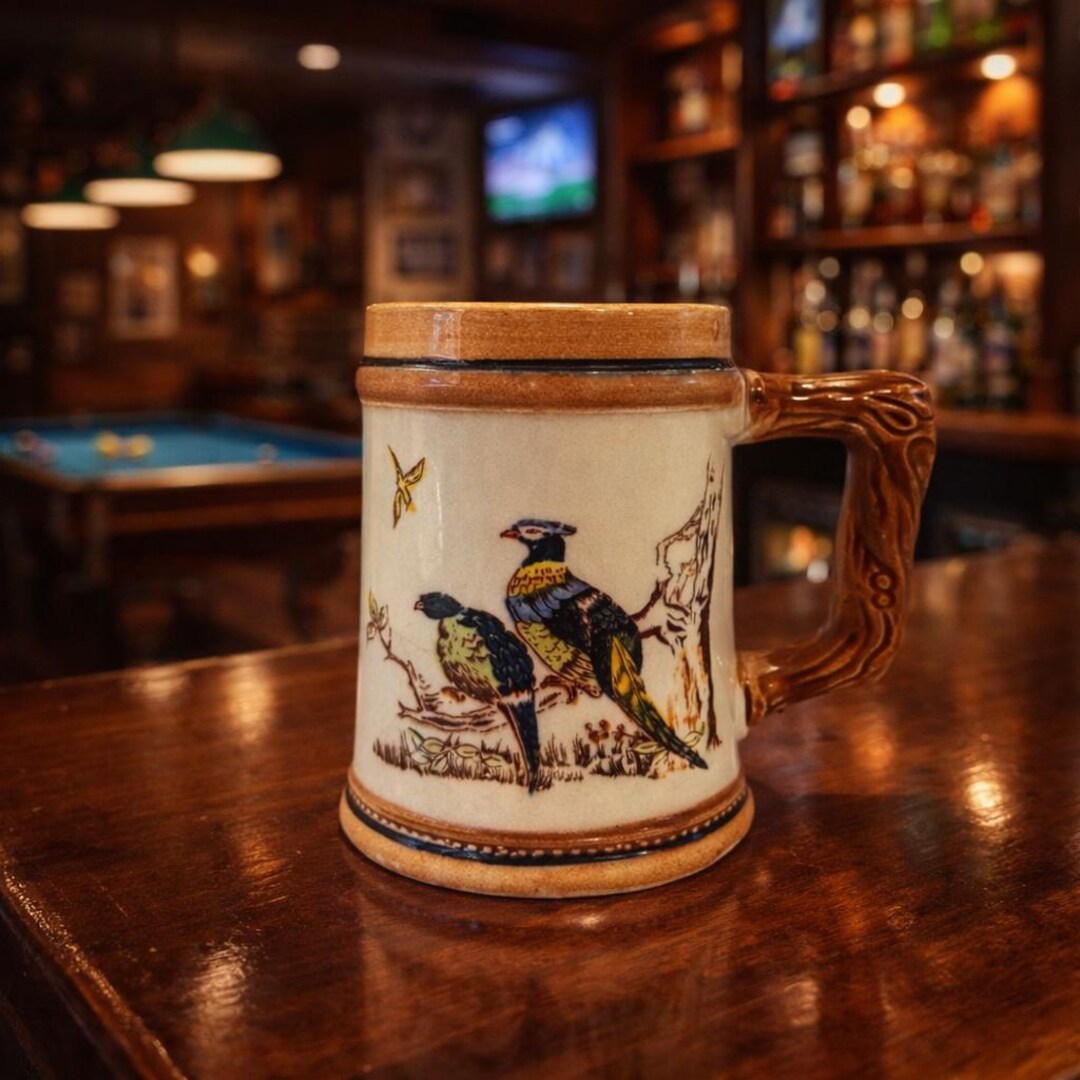 Vintage Japanese Pheasant Stein / Rustic Hunting Mug - Etsy