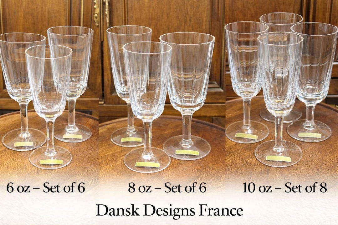 Vintage Dansk Designs France Crystal Stemware – Fluted Clear Glass ...