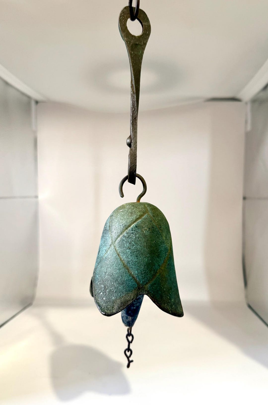 Antique Verdigris Bronze Hanging Bell | Hand-forged Farm Bell With ...