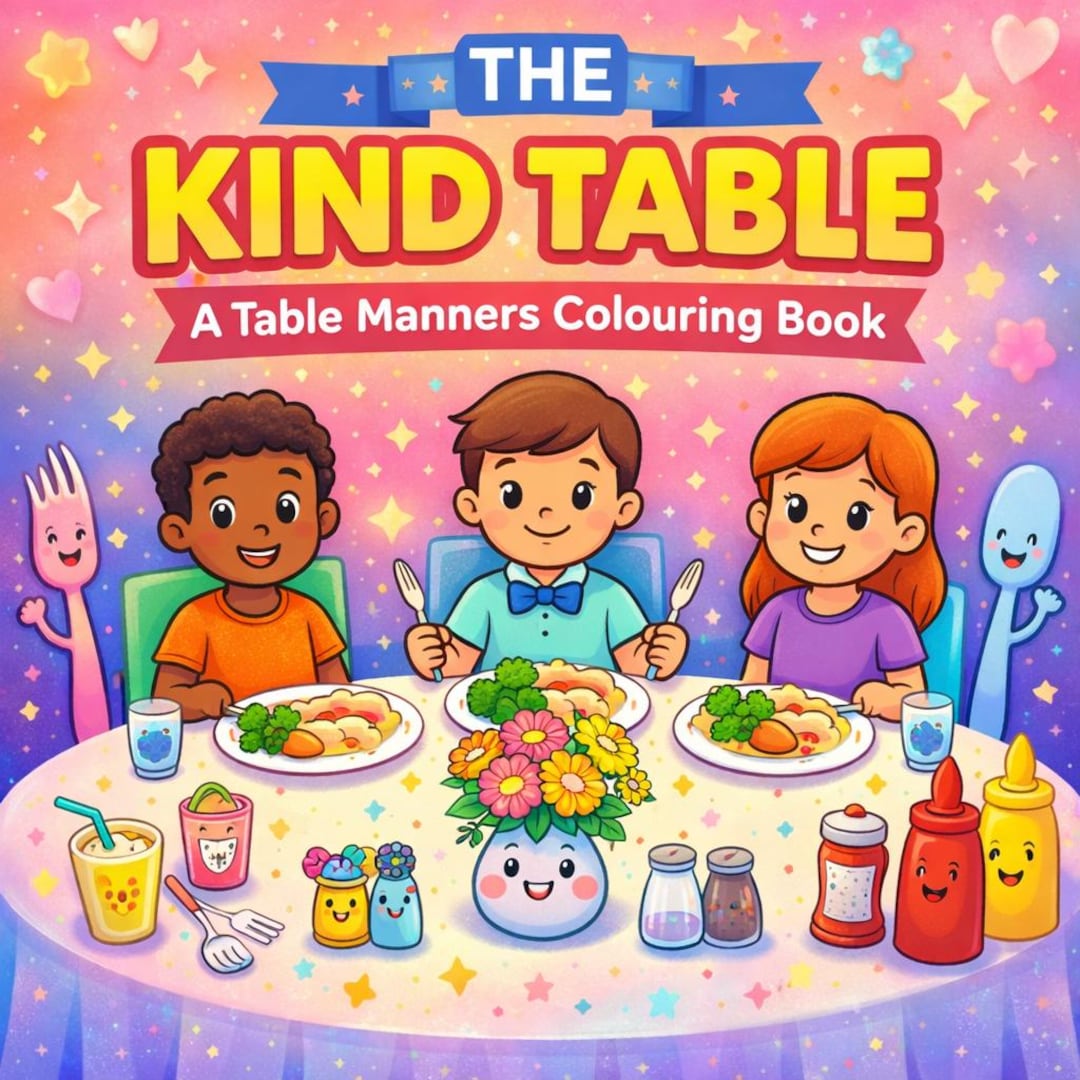 26 Page Table Manners Colouring Activity Book for Kids, Educational ...