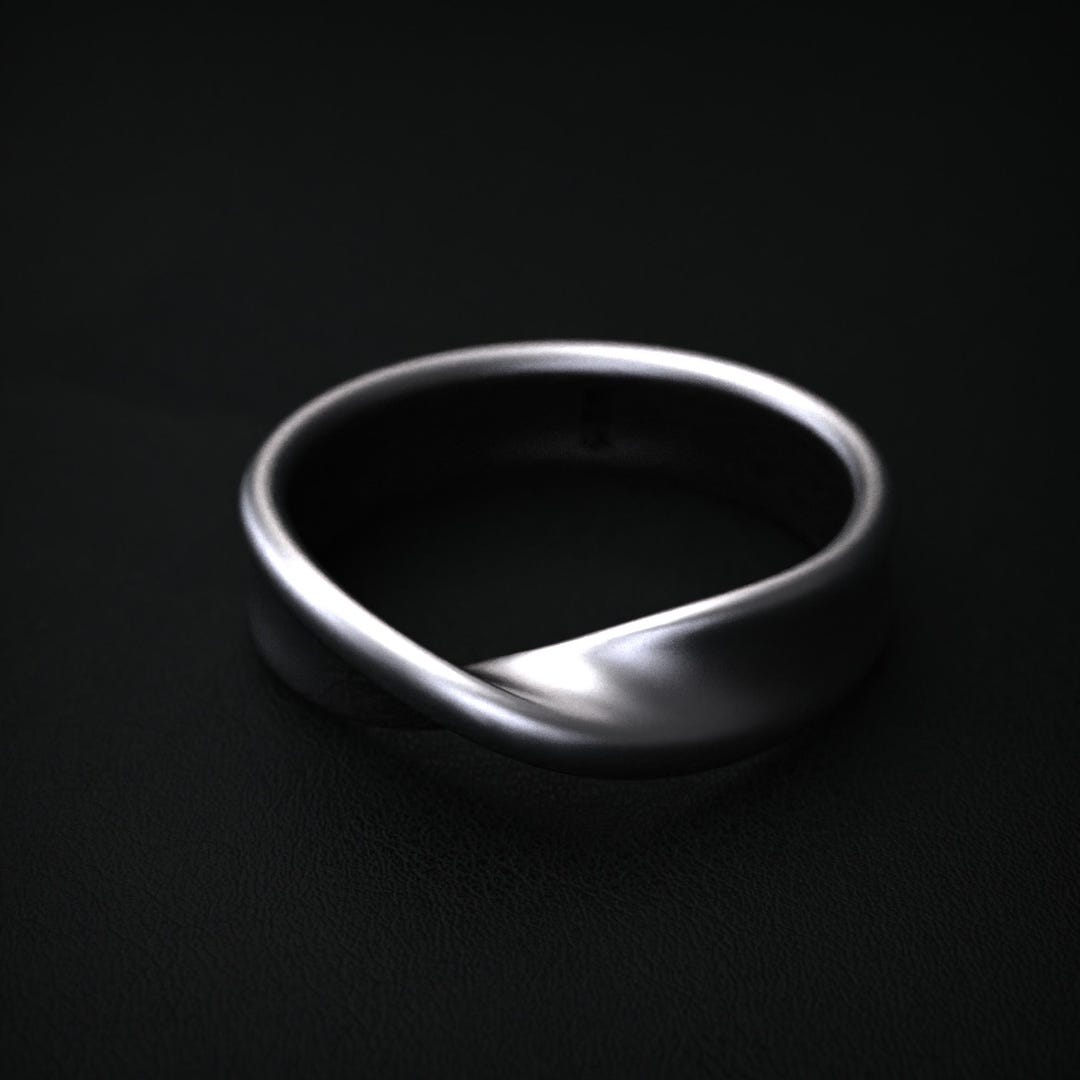 Mobius Strip Silver Ring, Symbolic Infinity Band, Minimalist Twist Ring ...