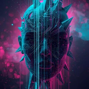 Cyberpunk Phone Wallpaper: Neon Tech Art, High-res (digital Download ...