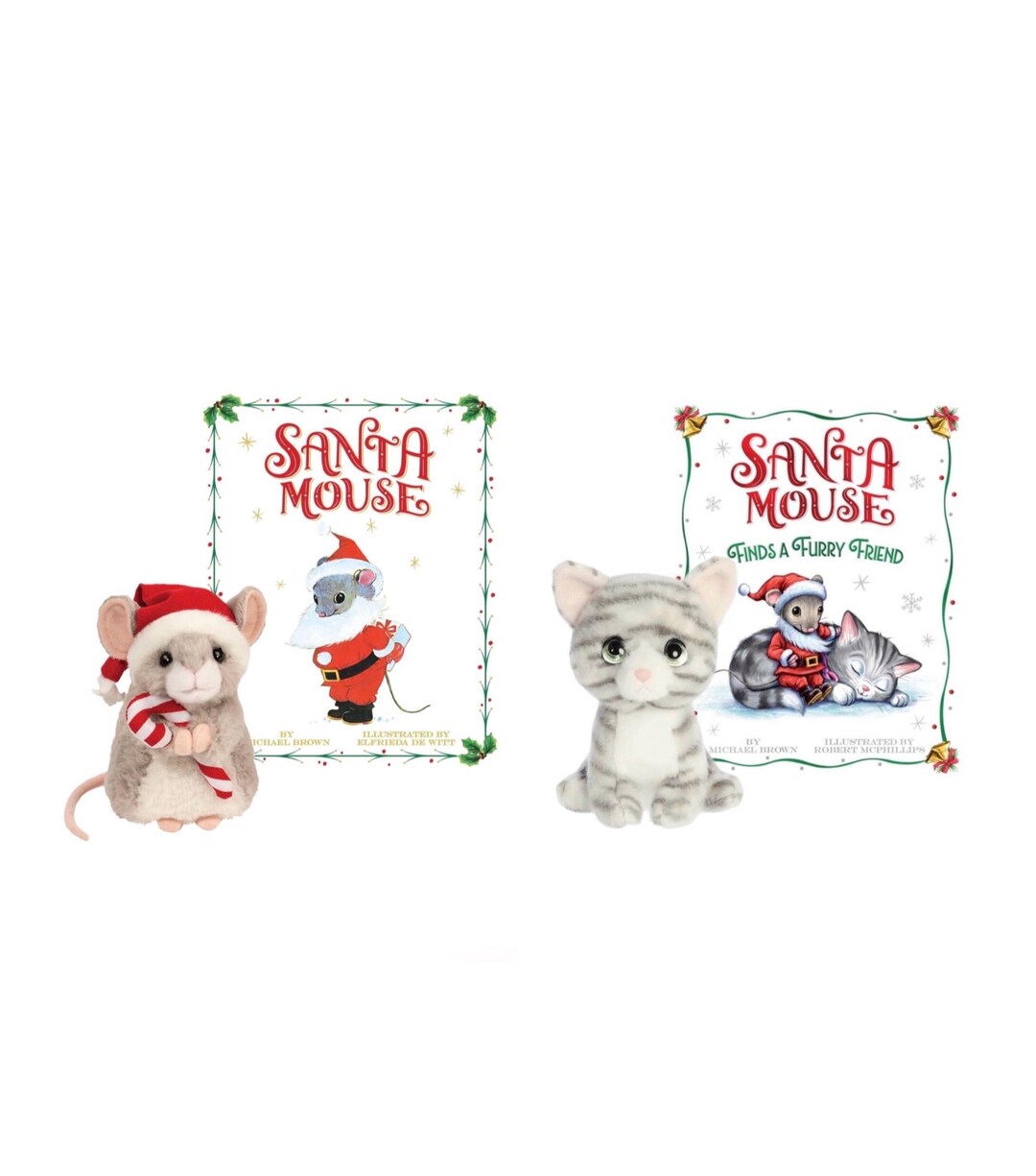 Santa Mouse Books + Matching Plush Stuffed Animals Gift Set - Etsy