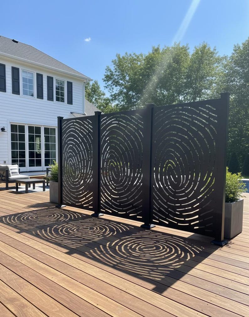 Laser Cut Aluminum Privacy Screen Panel | Impression Design | Modern ...