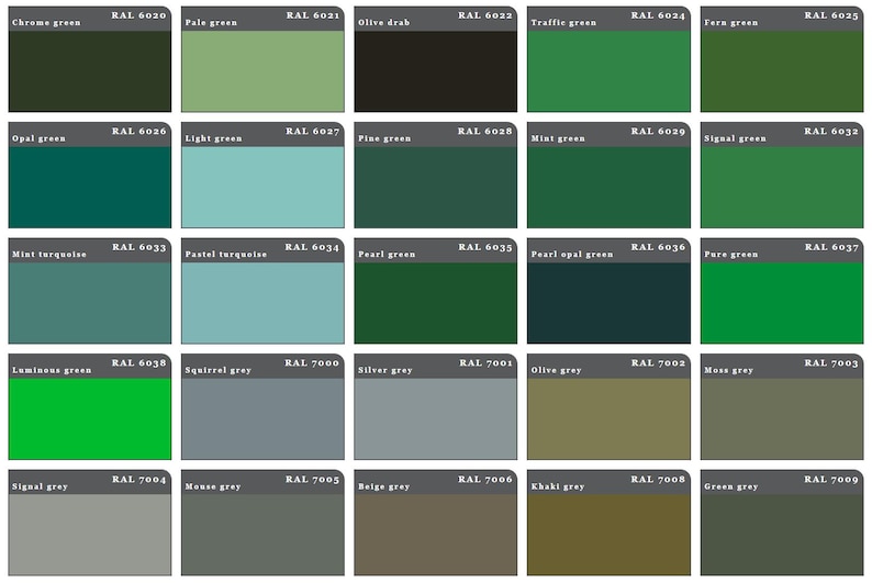 RAL Color Chart for Custom Metal Gates | Powder Coat Finish Options ...