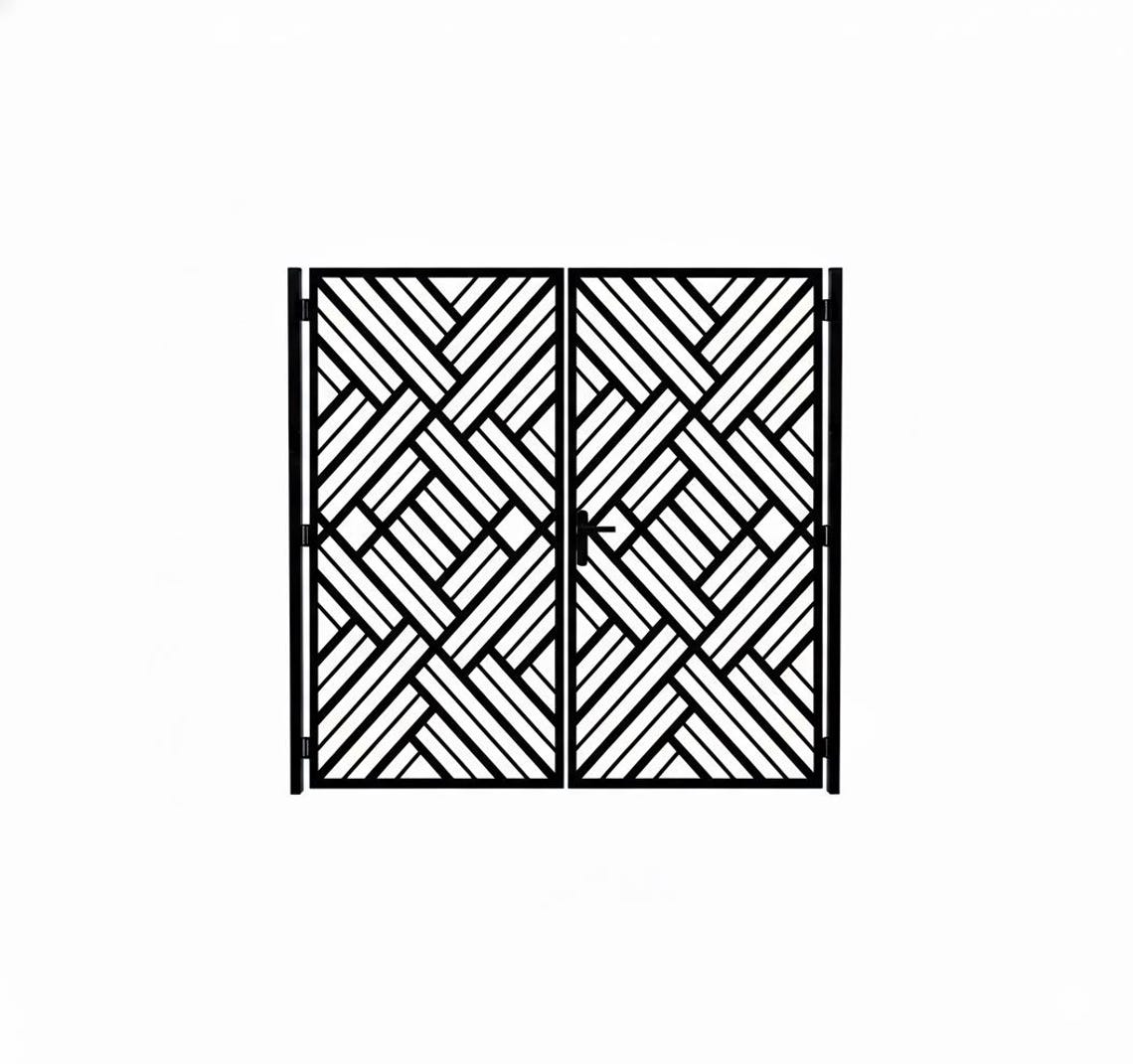 Geometric Weave Pattern Laser Cut Steel Gate | Powder-coated Metal Gate ...