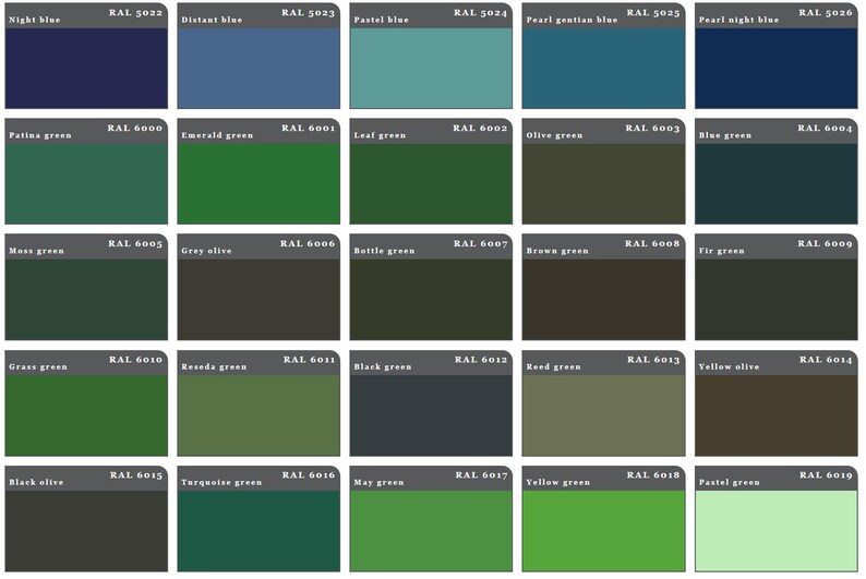 RAL Color Chart for Custom Metal Gates | Powder Coat Finish Options ...