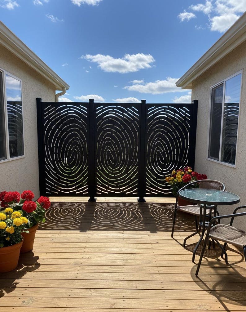 Laser Cut Aluminum Privacy Screen Panel | Impression Design | Modern ...