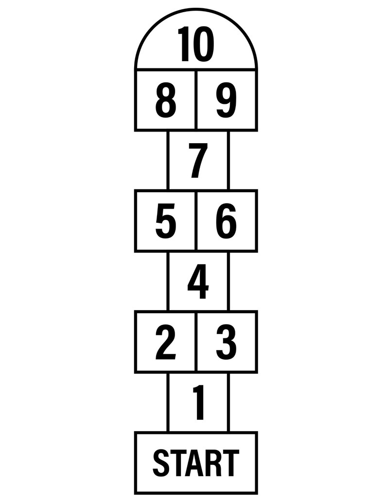 Hopscotch Board Clipart & Rules | Digital Download PDF + PNG + JPG ...