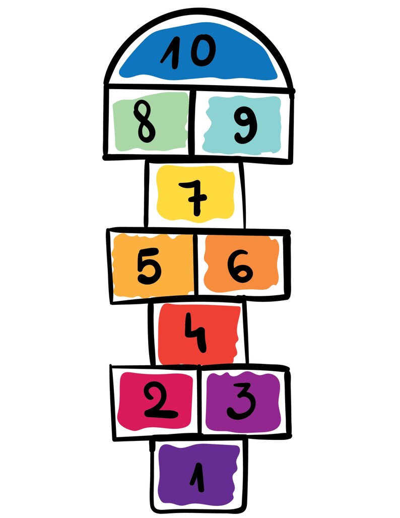 Hopscotch Board Clipart & Rules | Digital Download PDF + PNG + JPG ...