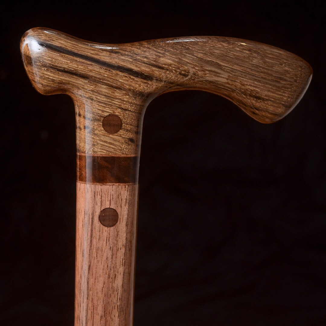 Ancient Cane in Ukrainian Bog Oak and Walnut Walking Stick, Gift Idea ...
