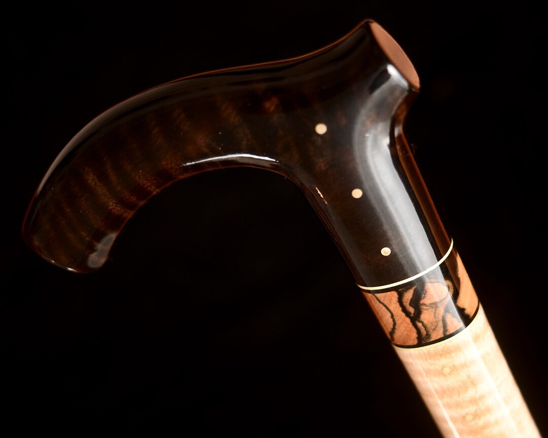 Ancient Cane in Red Gum and Curly Maple Wood Walking Stick - Etsy