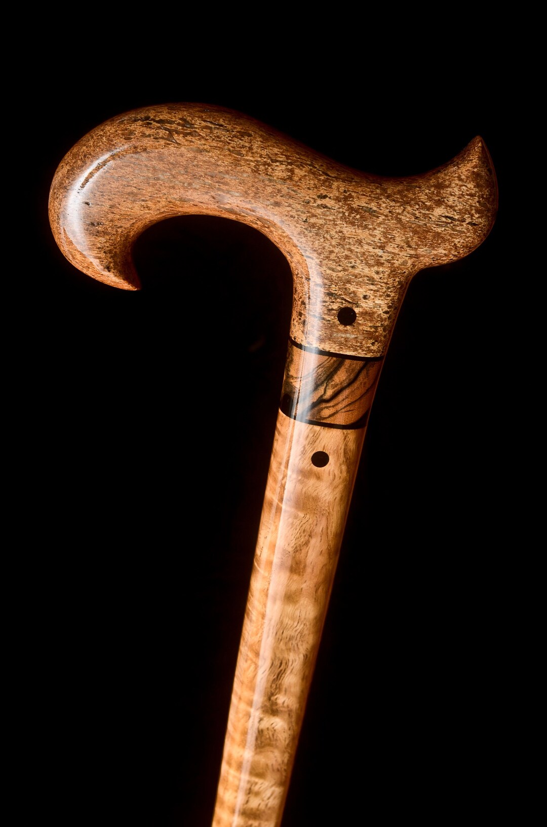 Steller's Sea Cow Bone Cane With Ebony Walking Stick, Gift Idea, Wood ...