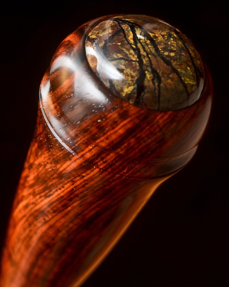 Walking Stick in Cocobolo Bocote and Jasper Walking Stick - Etsy