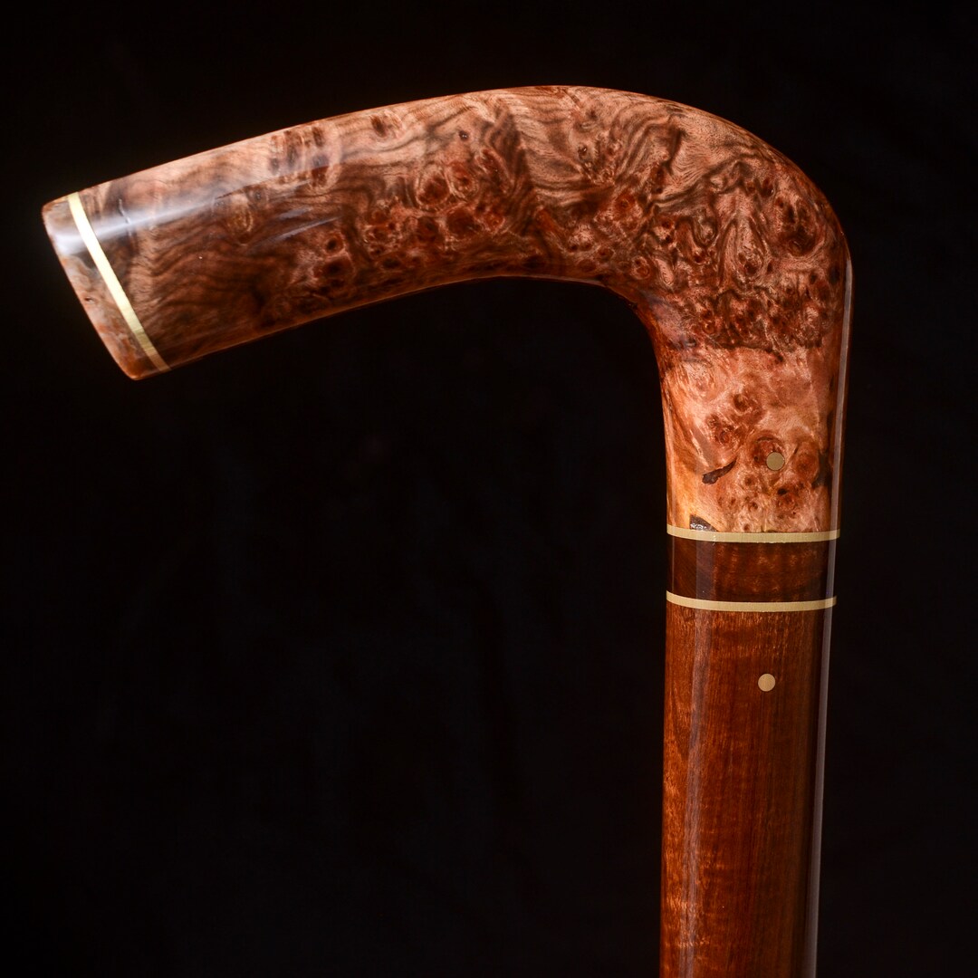 Handmade Walking Cane in Rosewood Burl and Gidgee Wood - Gift Idea ...