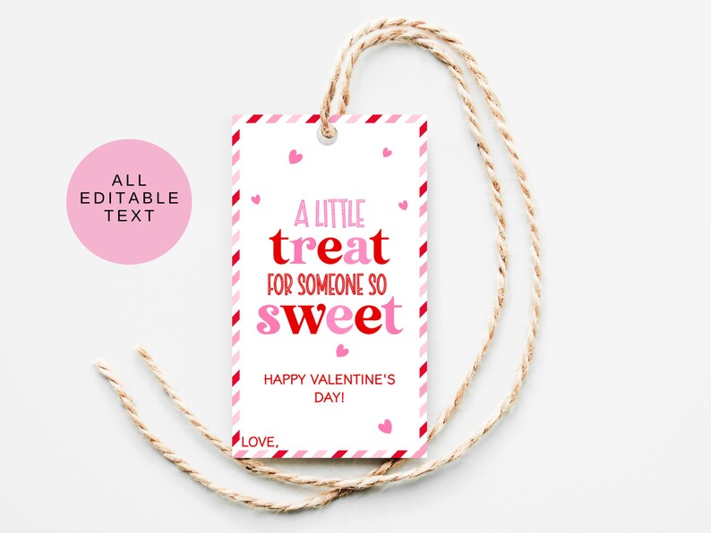 Valentines Day Favor Tag Printable, A Little Treat for Someone Sweet ...