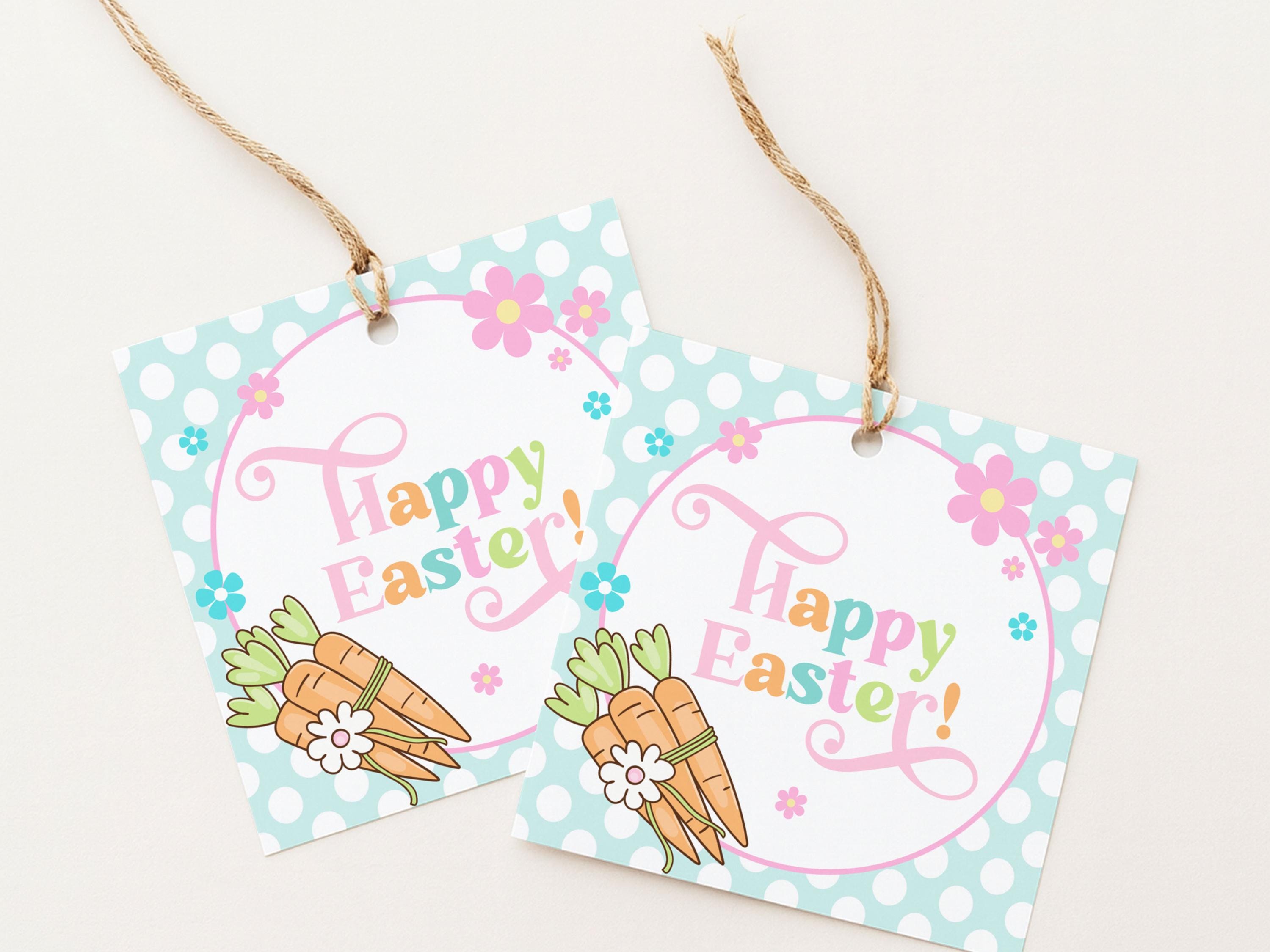 Editable Easter Gift Tags, Printable Happy Easter Favor Tag, Cute Bunny ...