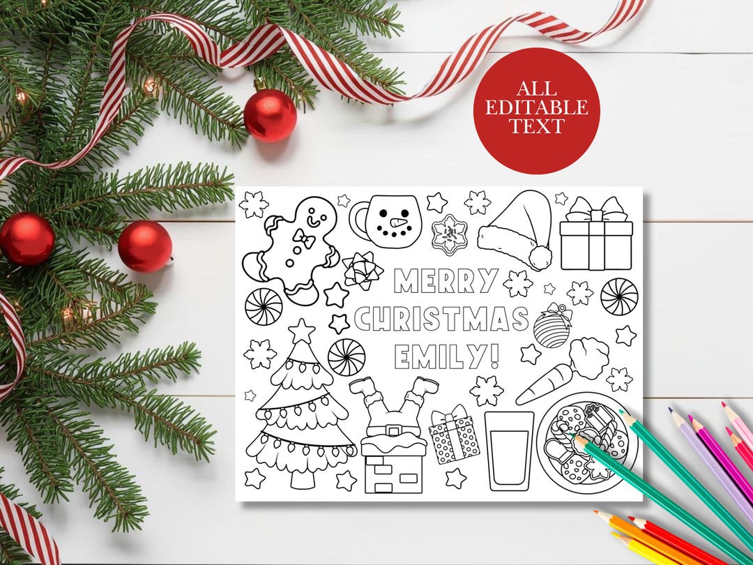 Christmas Coloring Page for Kids, Holiday Kid Activity Page, Printable ...