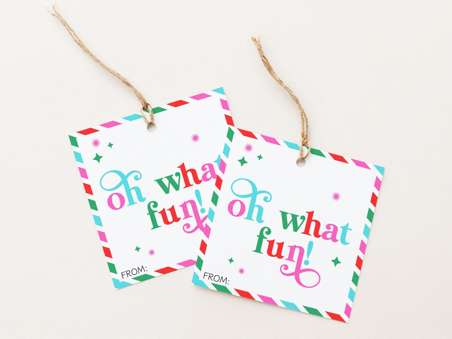 Christmas Favor Tag, Oh What Fun Gift Tag, Holiday Favor Tag Printable ...
