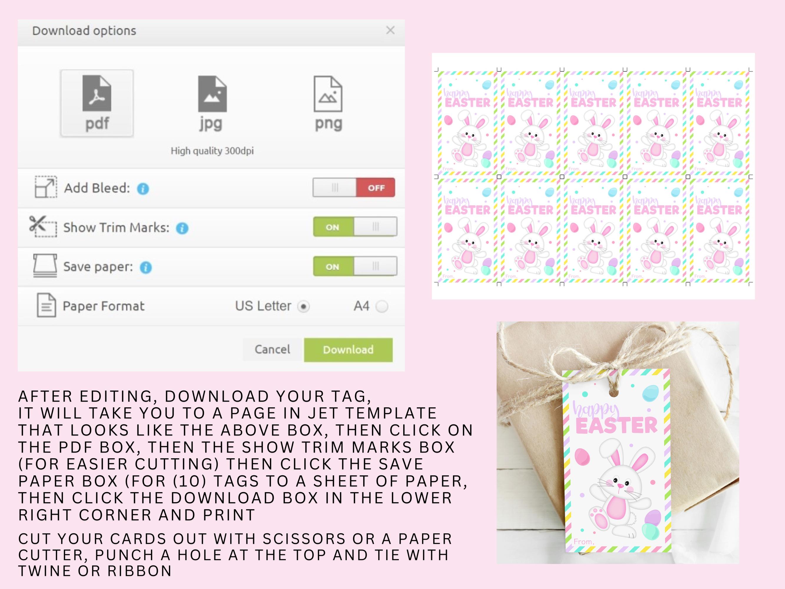 Printable Easter Gift Tag, Easter Party Favor Treat Tag, Easter ...