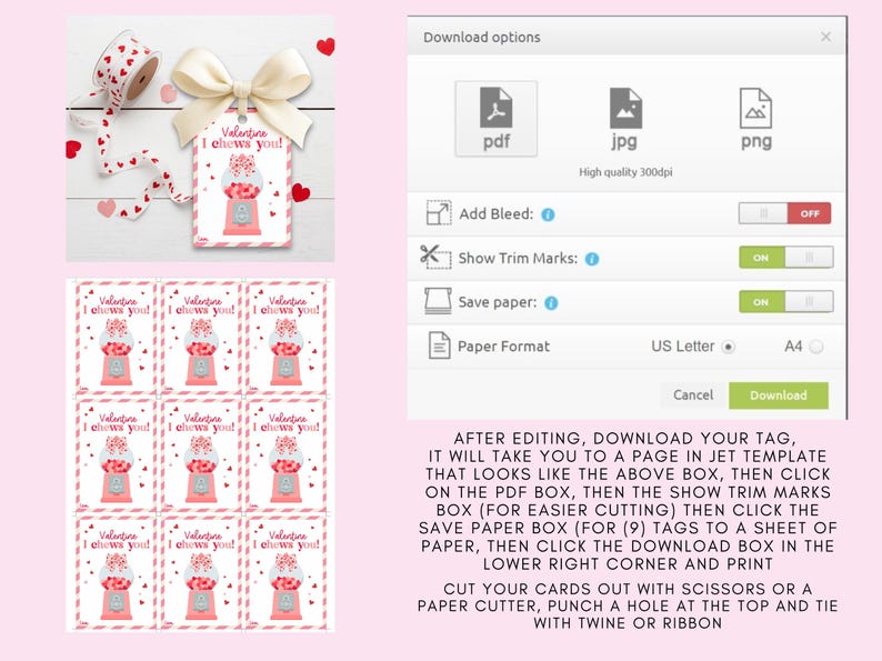 Printable I Chews You Valentine's Day Tag, Bubble Gum Valentine's Day ...
