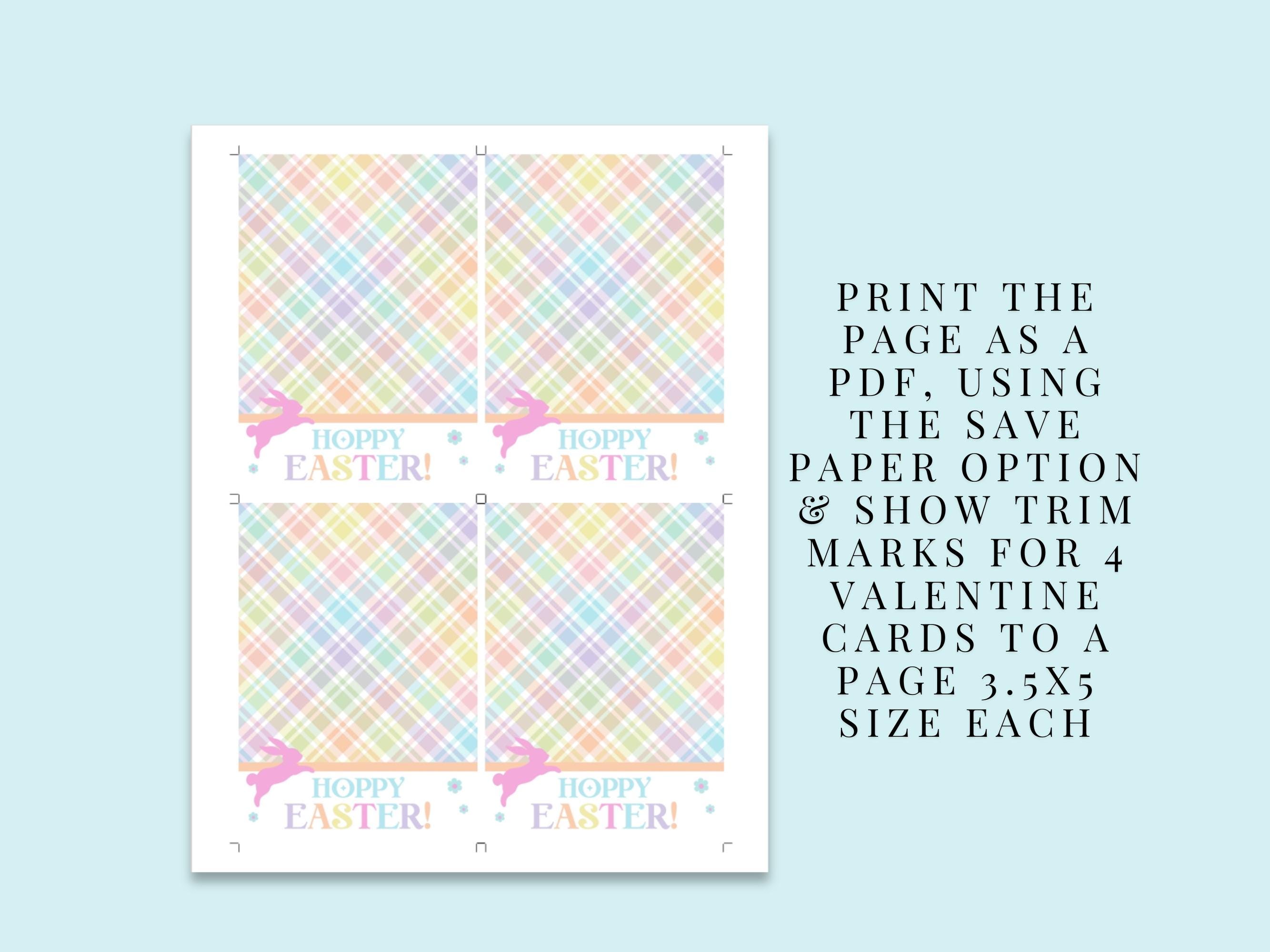 Easter Cookie Cards, Pastel Plaid Cookie Card Printable, Happy Easter ...