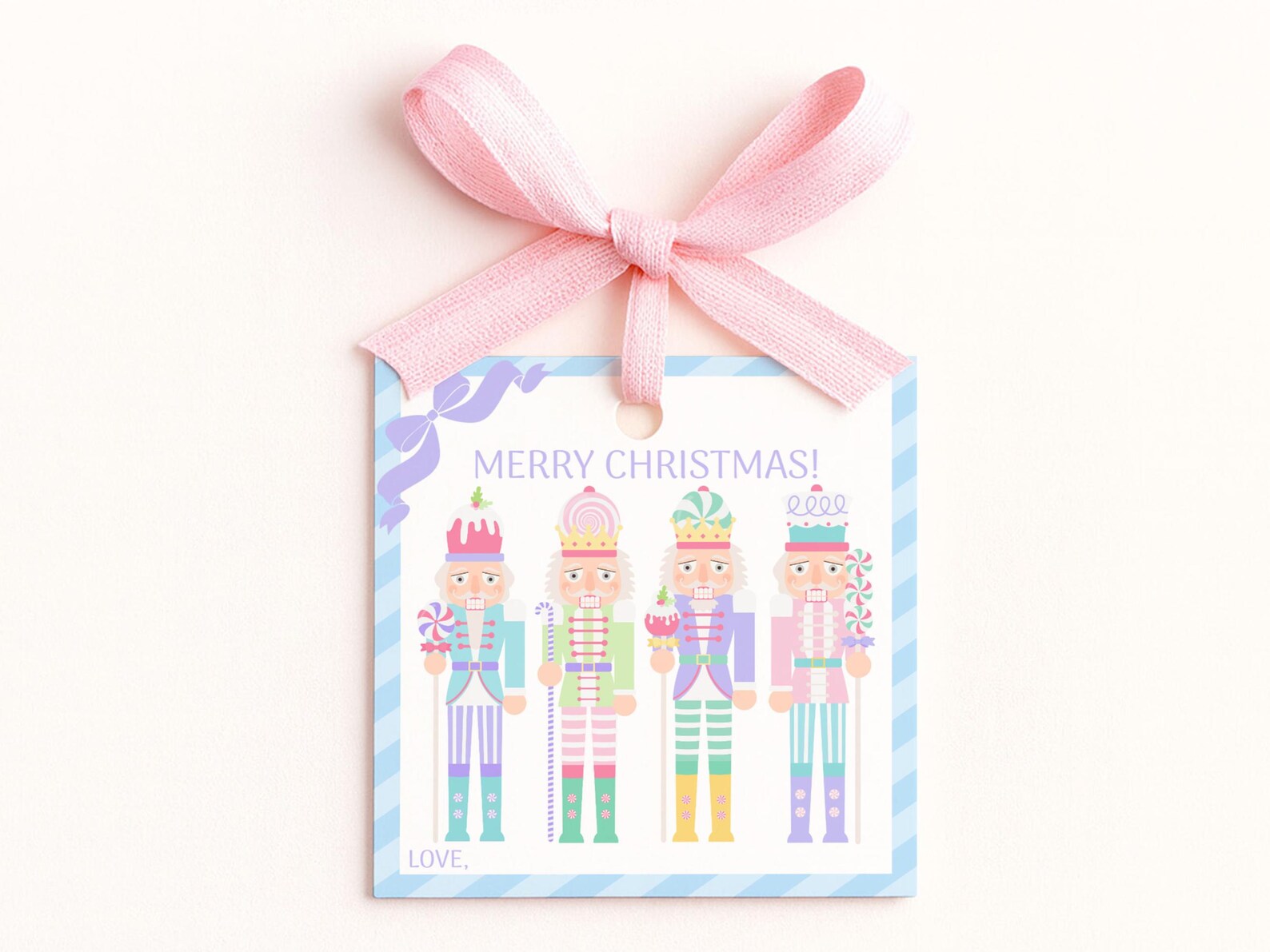 Nutcracker Christmas Favor Tag, Holiday Gift Tag Printable, Christmas ...