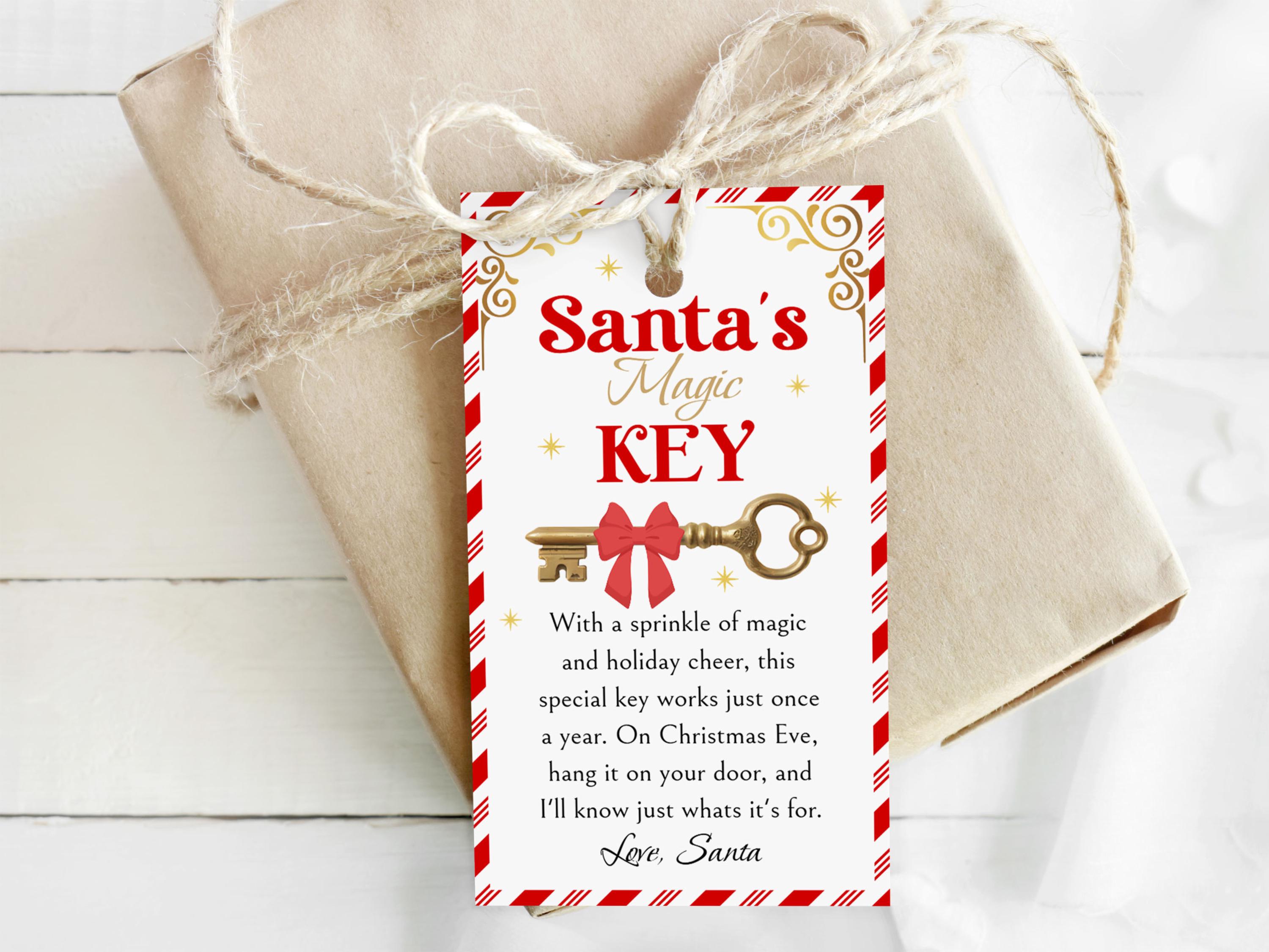 Santa's Magic Key Tag, Editable Kids Christmas Eve Gift Box Tag ...