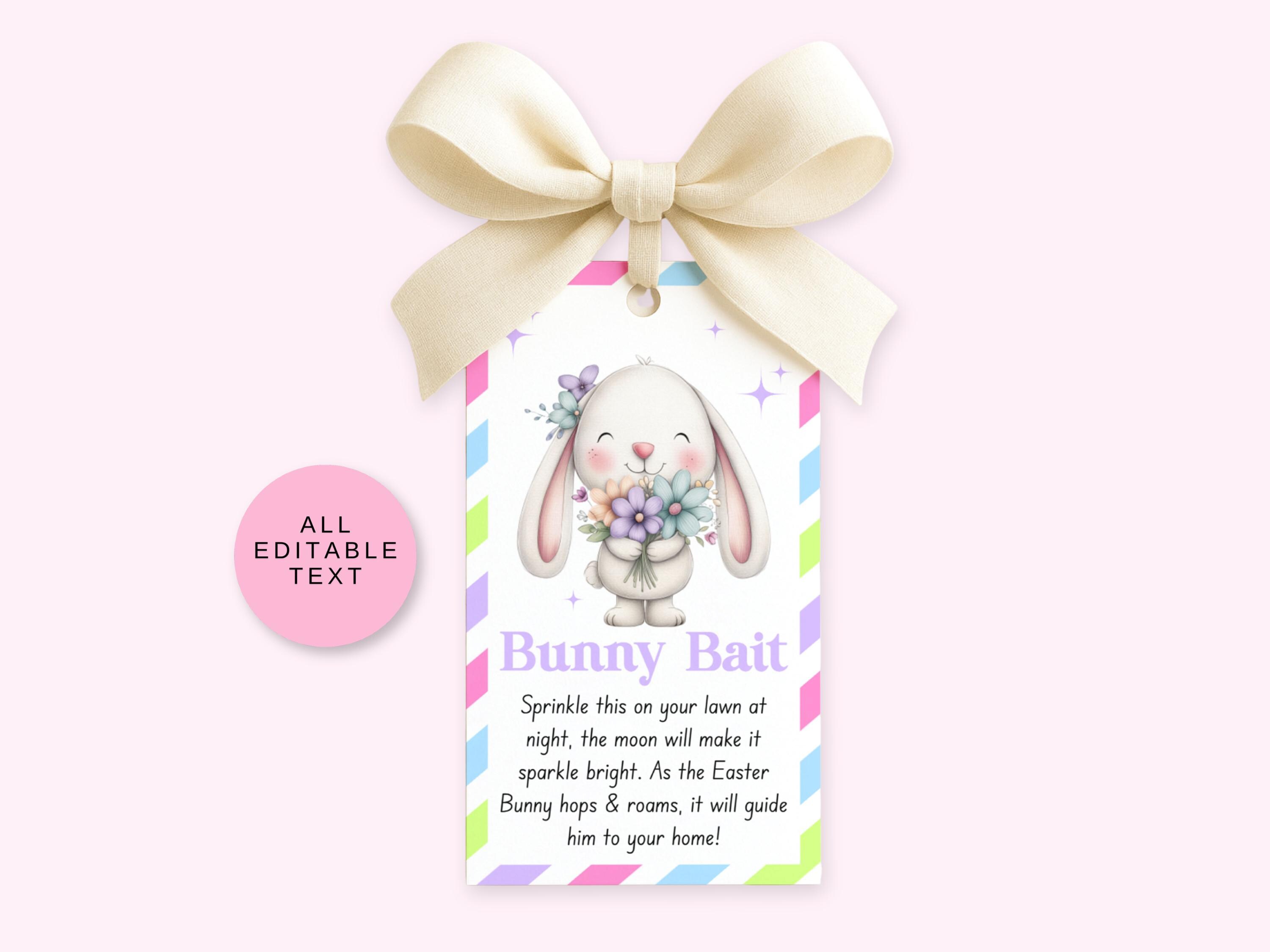 Bunny Bait Gift Tag, Easter Party Bunny Bait Tags, Easter Eve Favor Tag ...