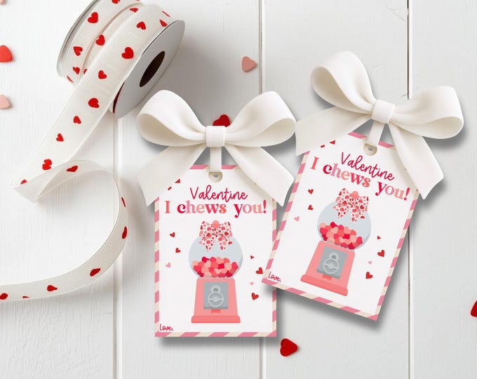 PRINTABLE Valentine, You BLOW Me Away! Bubble Gum Tag | Instant ...