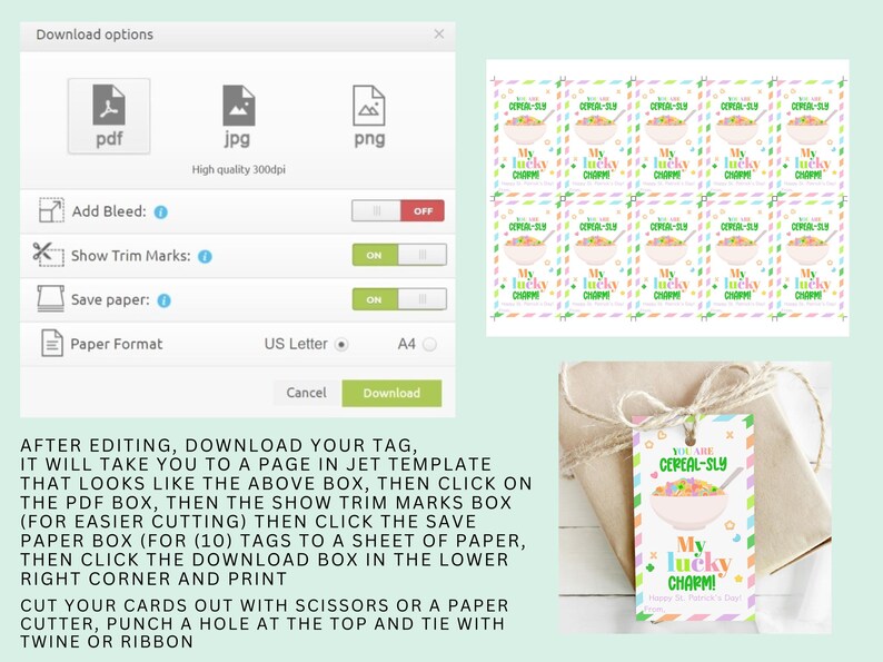 You’re Cereal-sly My Lucky Charm Tag, St Patrick's Day Gift Tag ...