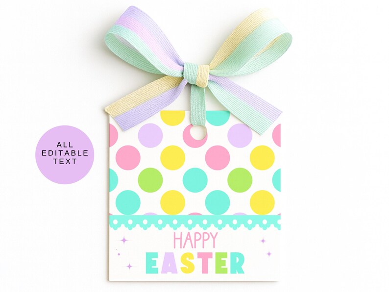 Editable Easter Gift Tags, Pastel Easter Favor Tag, Printable Easter ...