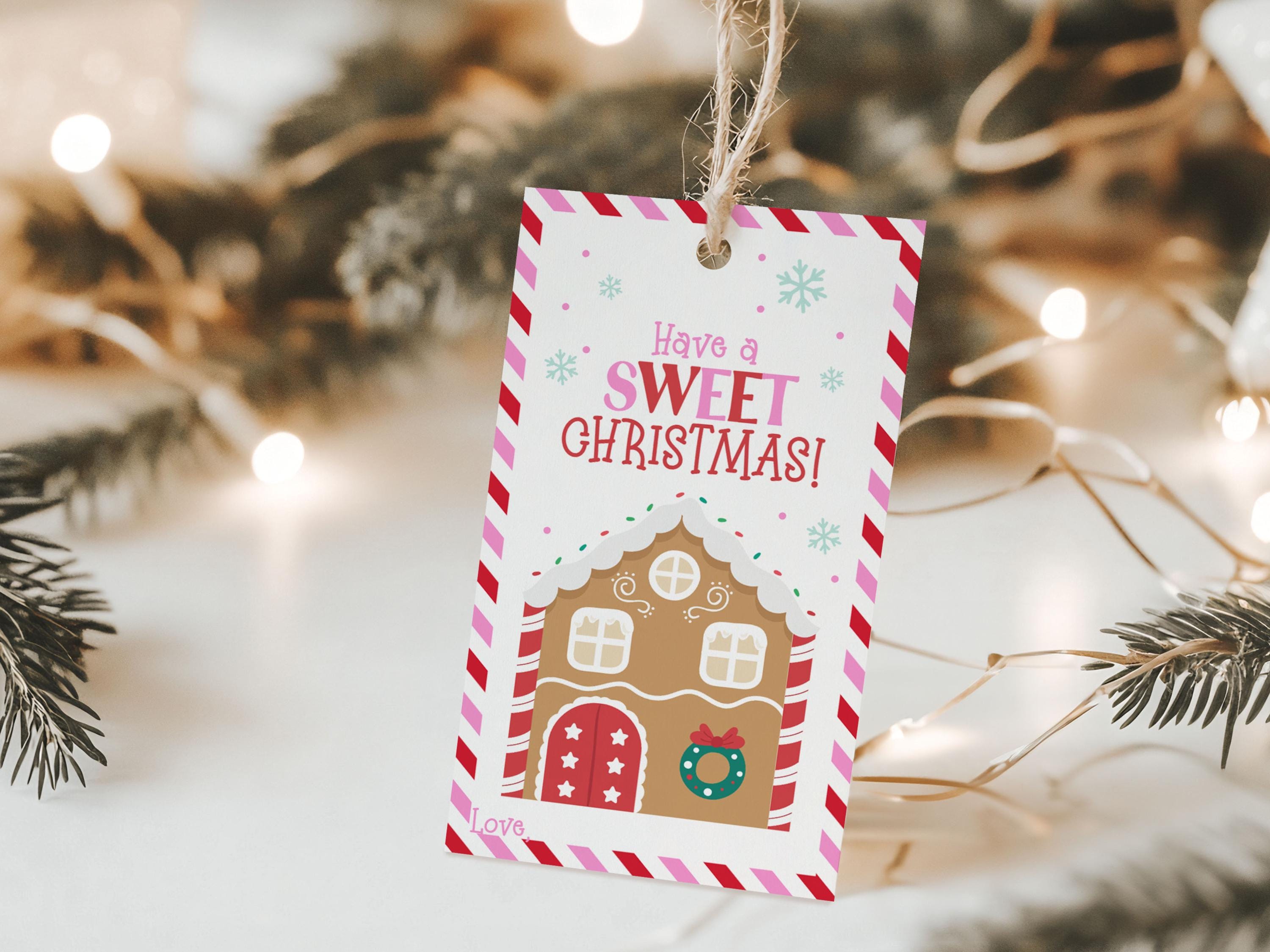 Gingerbread House Christmas Gift Tag Template, Printable Holiday Favor ...