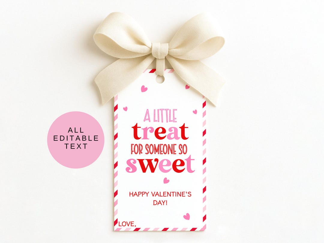 Valentines Day Favor Tag Printable, A Little Treat for Someone Sweet ...