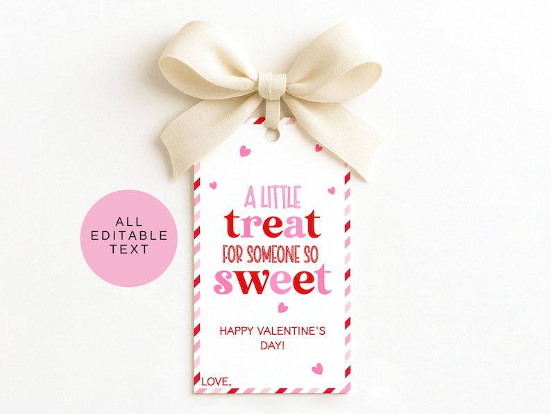Valentines Day Favor Tag Printable, A Little Treat for Someone Sweet ...