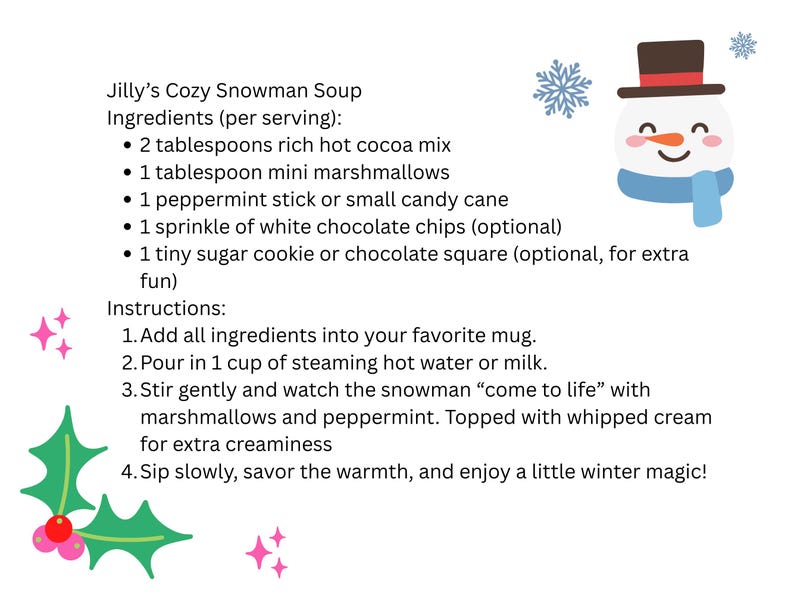 Editable Snowman Soup Tag, Printable Hot Chocolate Gift Tag, Christmas ...